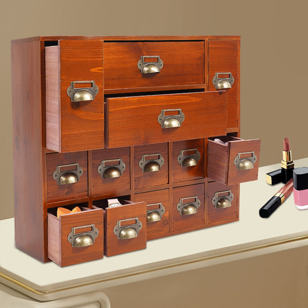 Winston Porter Old Color 14 Slot Drawer Storage Box Drawers Storage ...