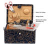 SINGER Large Sewing Basket Gold Floral Print with Sewing Kit and ...