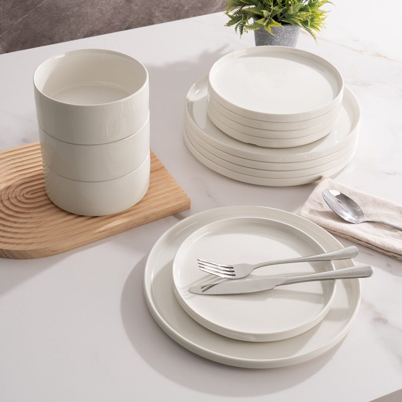Red Barrel Studio® Jade Plates And Bowls Sets, 18 Piece Dinnerware Sets ...