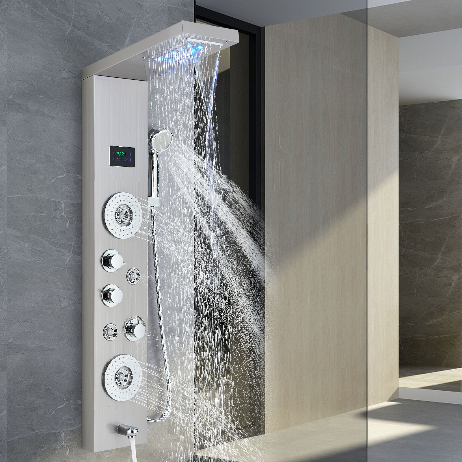 AlenArtWater LED Shower Panel Tower System Multi-Function Shower Panel ...