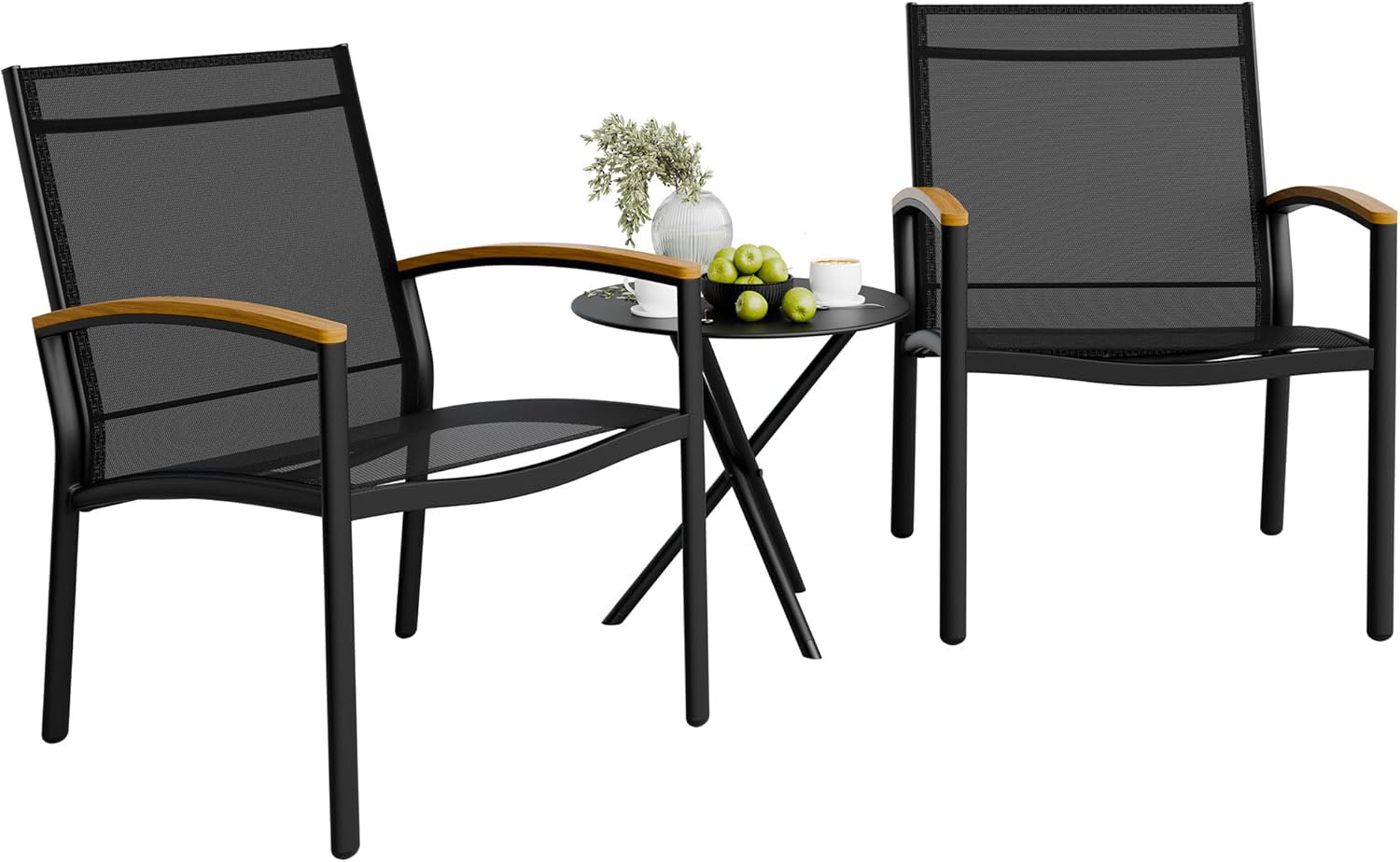 Red Barrel Studio 3 Pieces Patio Bistro Sets, Outdoor Textilene Fabric ...