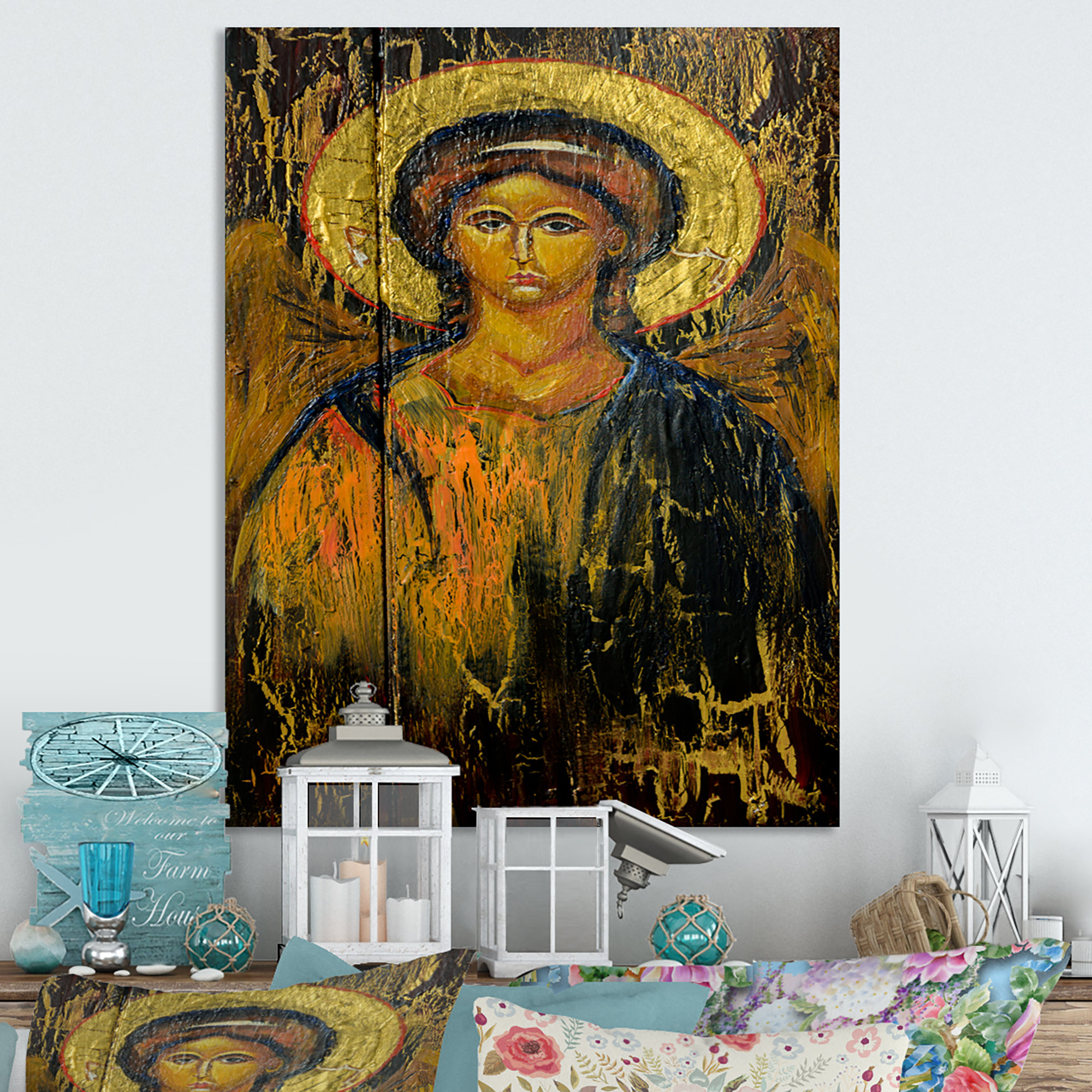 Charlton Home® Religious Angel Artwork II - Painting on Canvas | Wayfair
