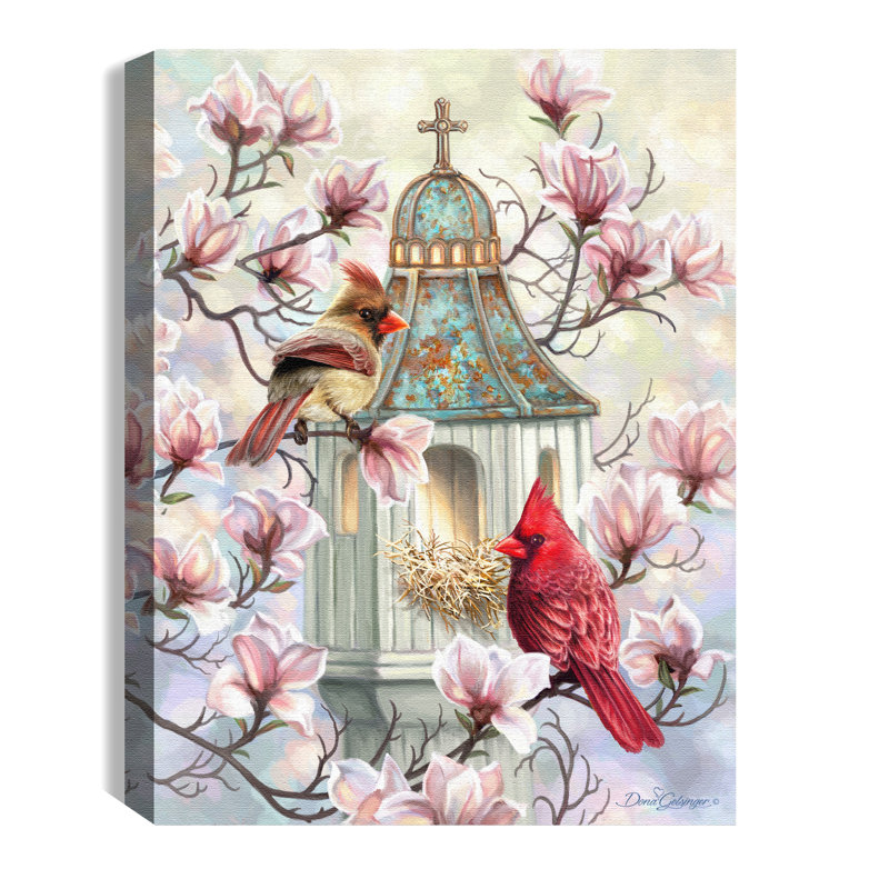 The Holiday Aisle® Schutt - Spring Morning 8x6 Lighted Tabletop Canvas ...