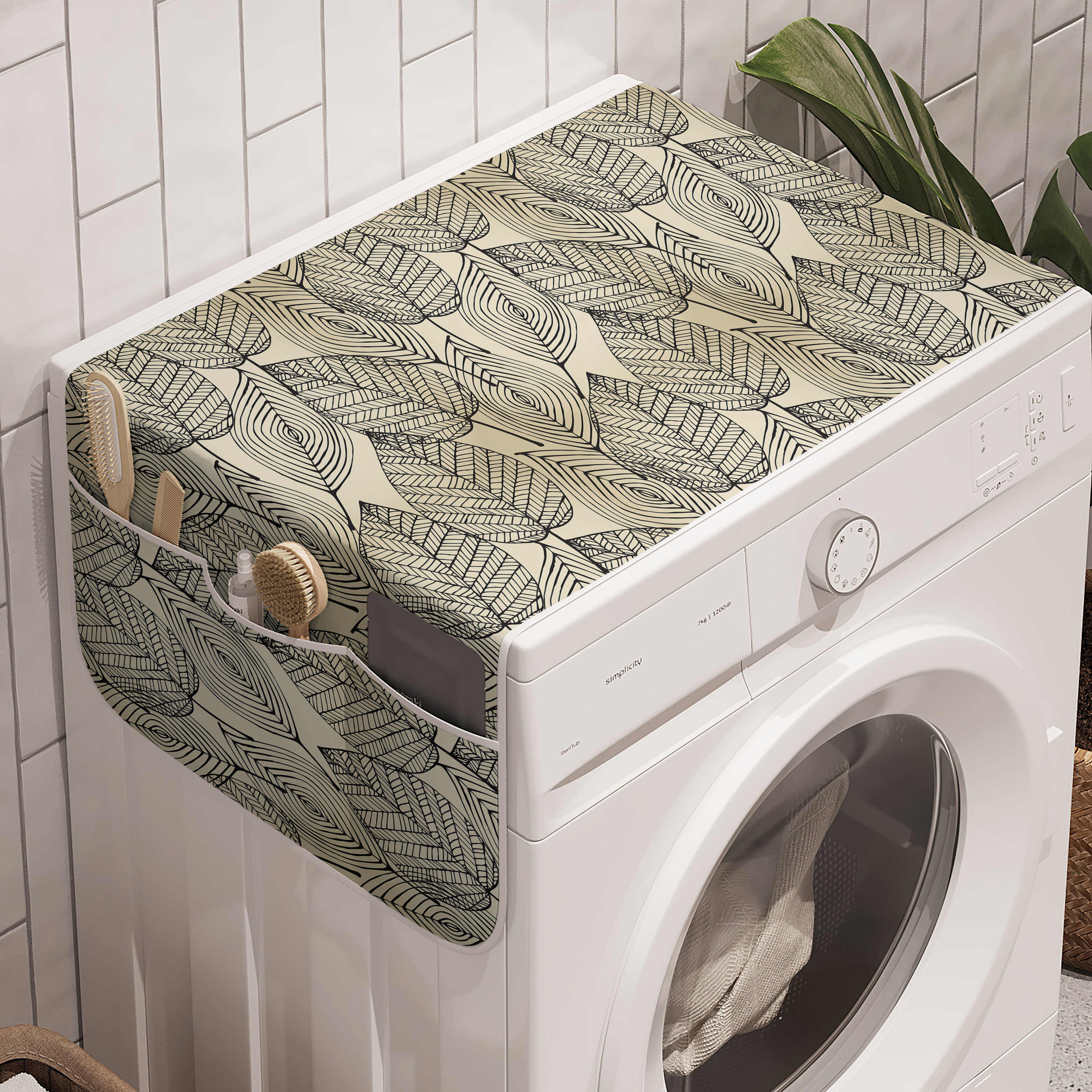 East Urban Home Beige Washing Machine Organizer Pack of 2 47" x 18.5 ...