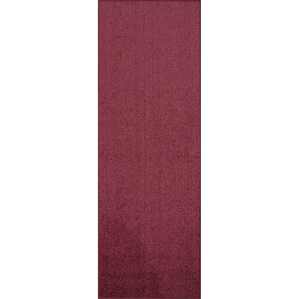 Latitude Run® Solid Color Machine Woven Polyester Area Rug in Cranberry ...