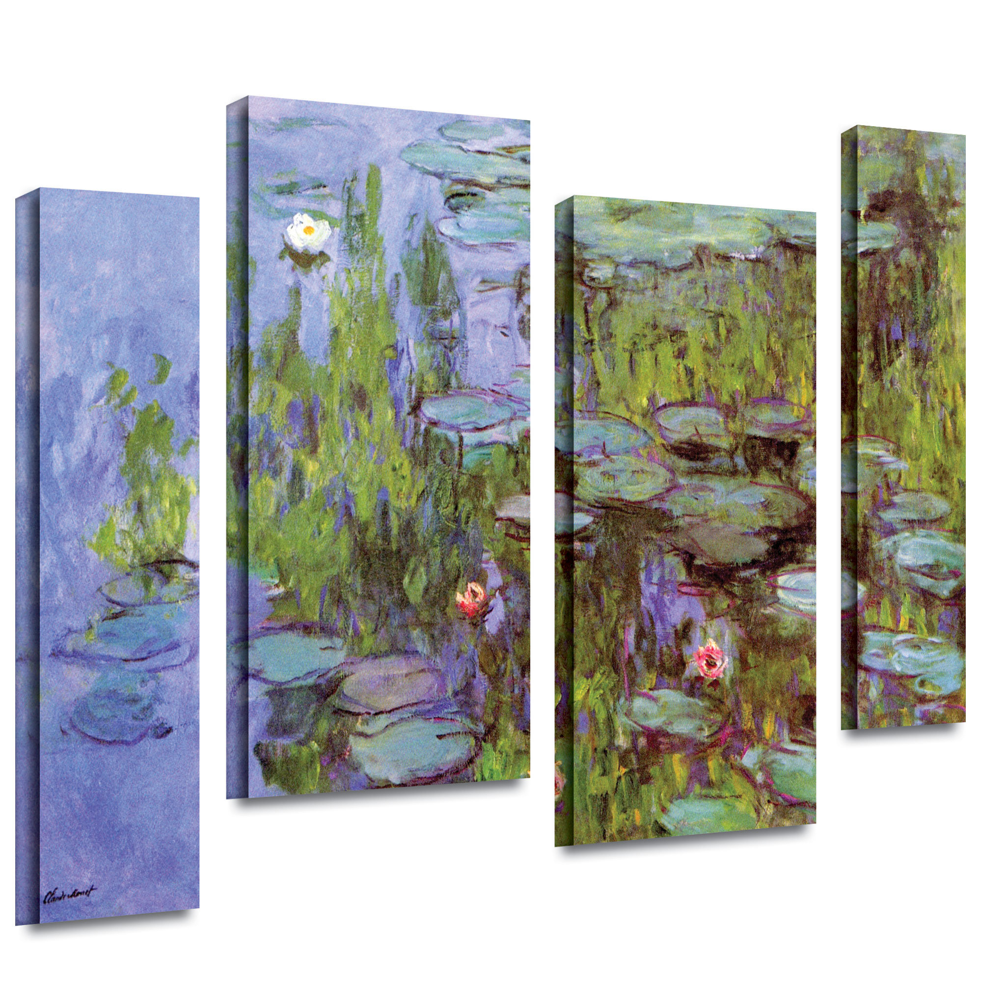 Vault W Artwork 'Sea Roses' by Claude Monet 4 Piece Painting Print on ...