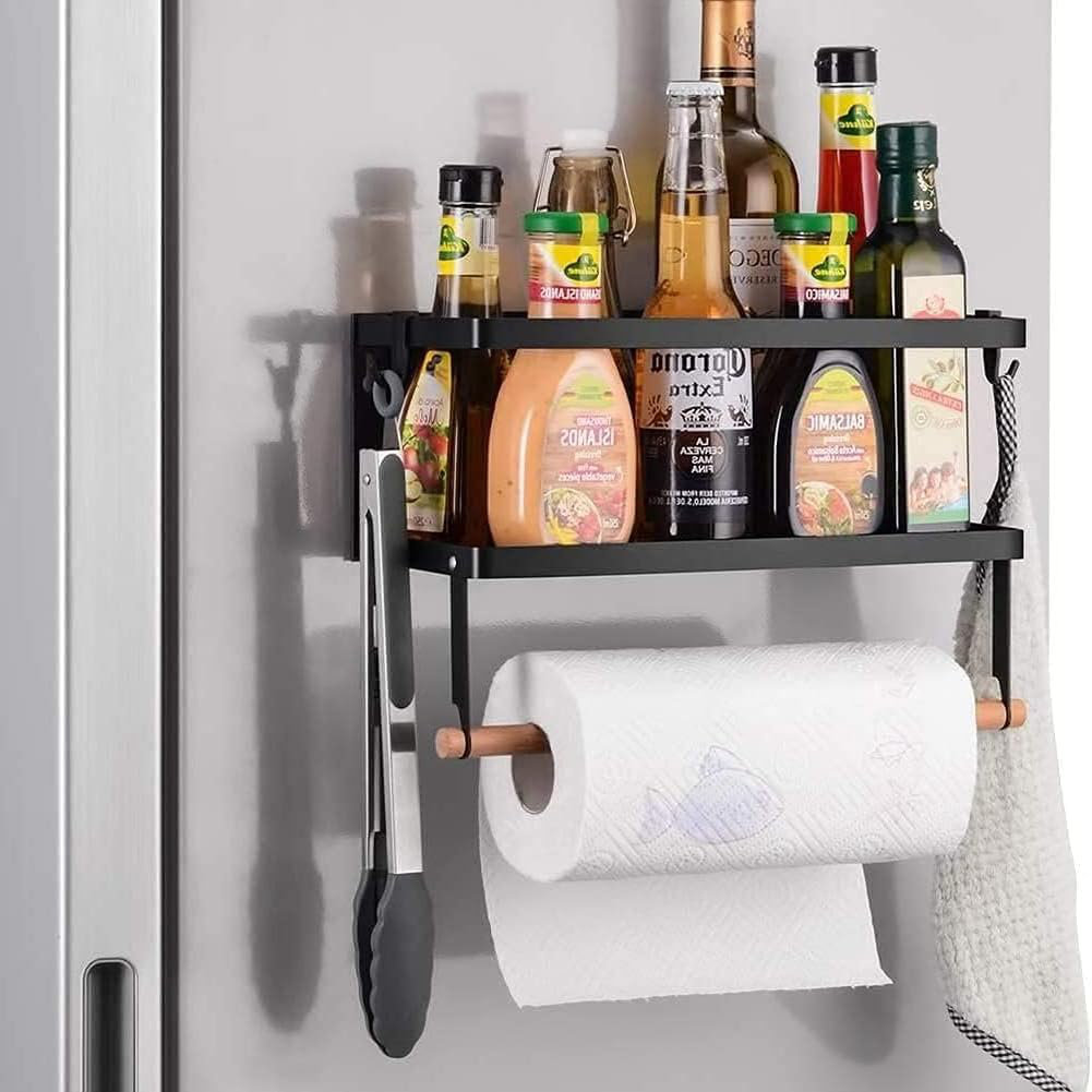 Mint Pantry Magnetic Spice Rack For Refrigerator Magnetic Paper Towel ...