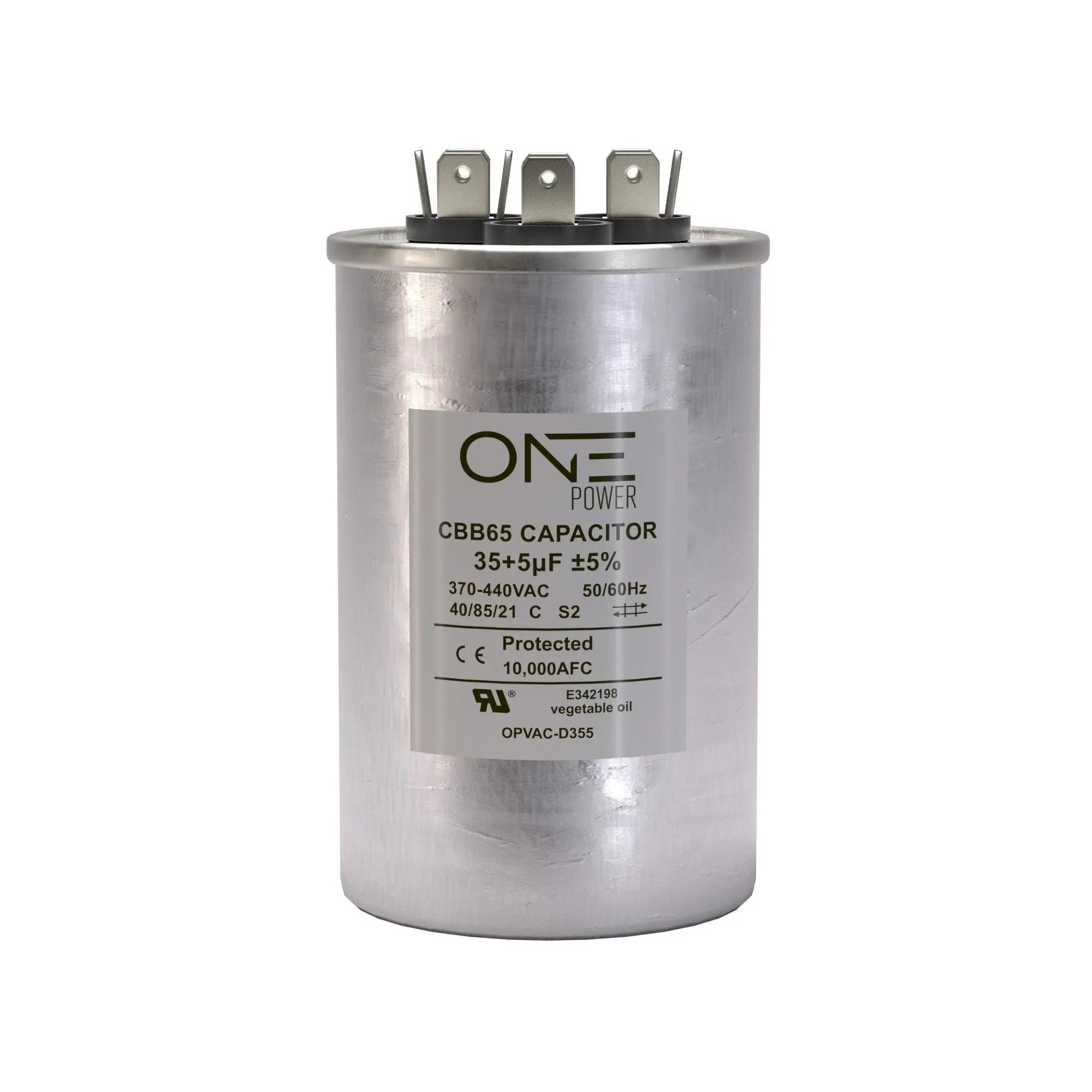 Promounts ONE Power 35/5-MFD, 370V or 440V Dual Run A/C Capacitor 35+5 uF CBB65B Air Conditioner ...