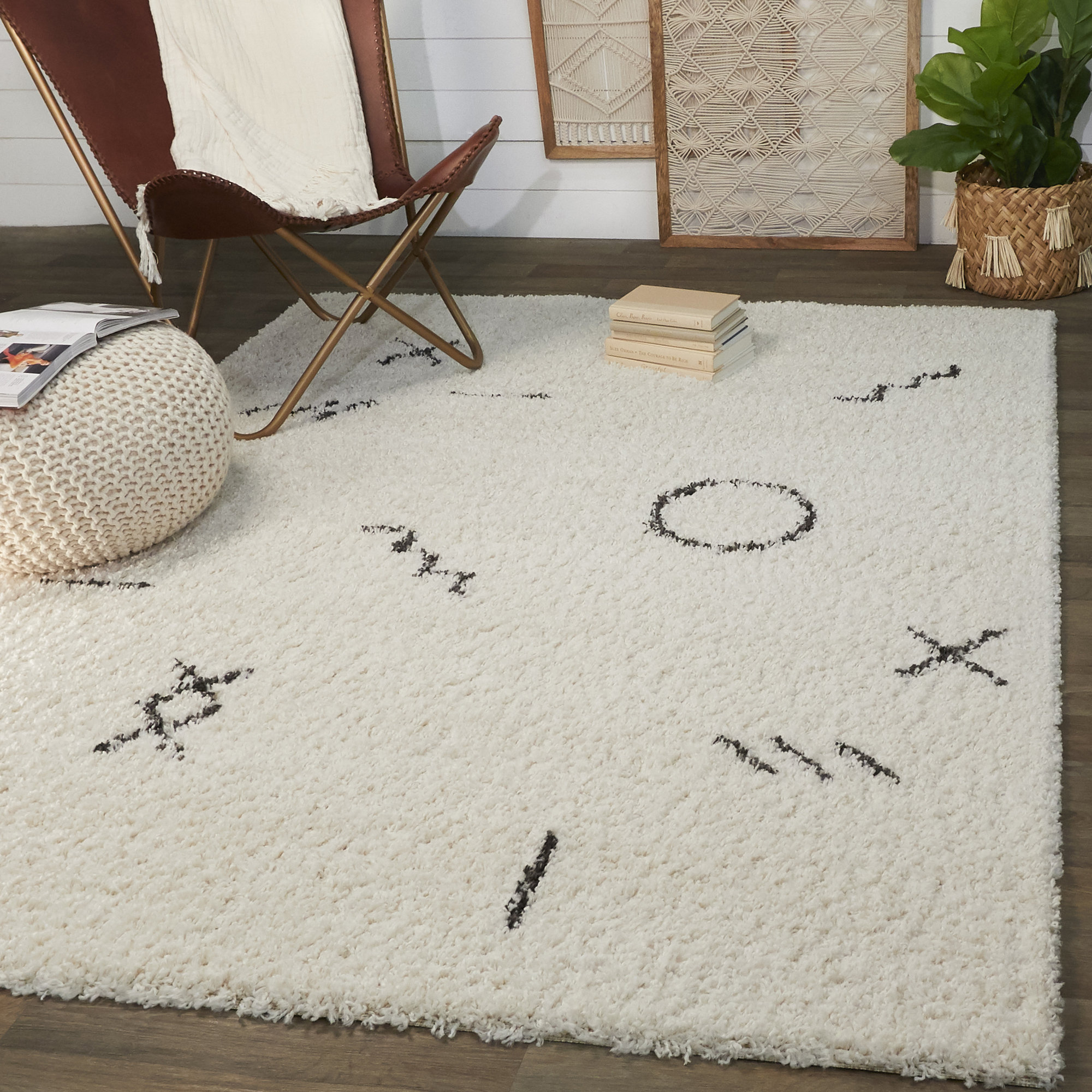 Foundry Select Kawamoto Abstract Cream/Black Area Rug - Wayfair Canada