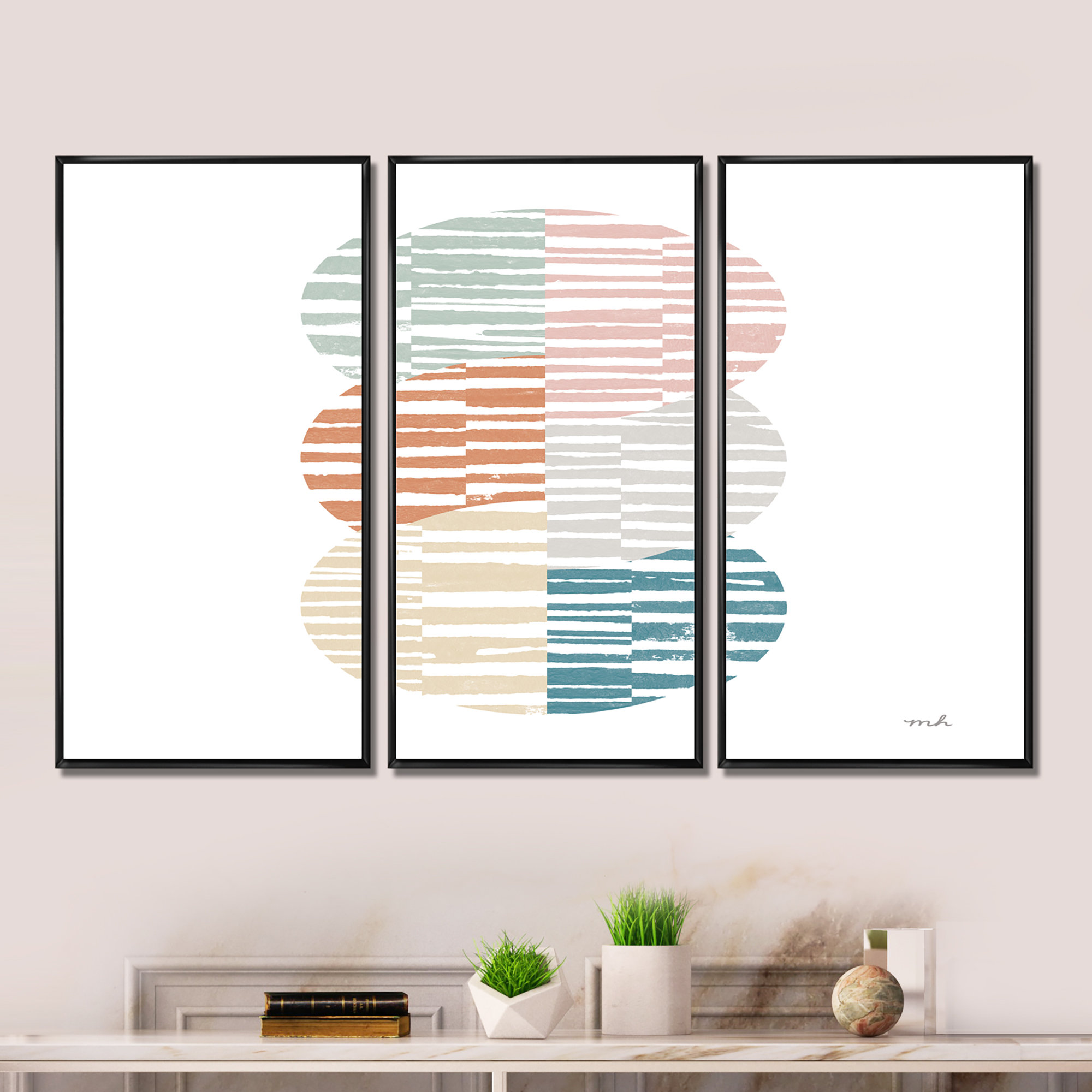 George Oliver Watercolor Geometric Triangle I - Mid-Century Modern ...