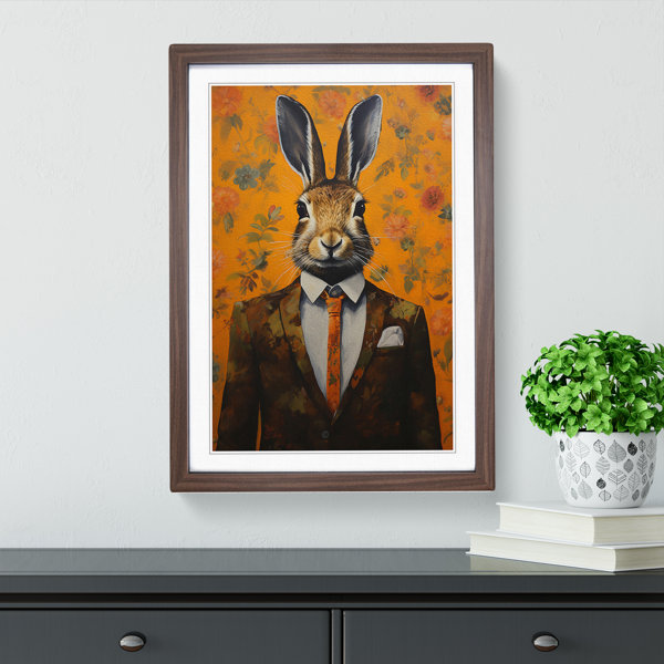 Happy Larry Hare in a Suit Painting No.2 | Wayfair.co.uk