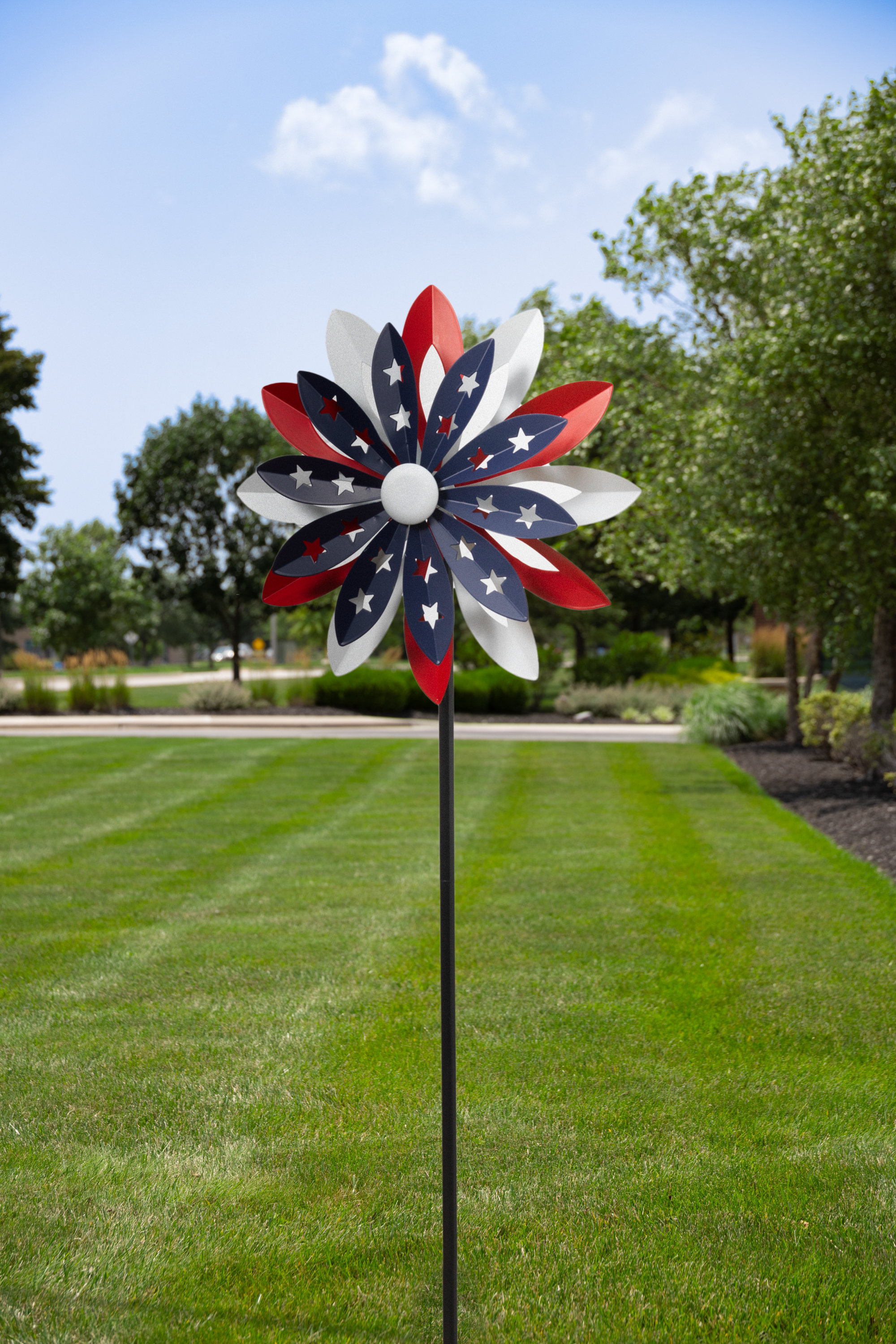 Wildon Home® Vibrant 48 In Americana Wind Spinner Yard Stake & Reviews ...