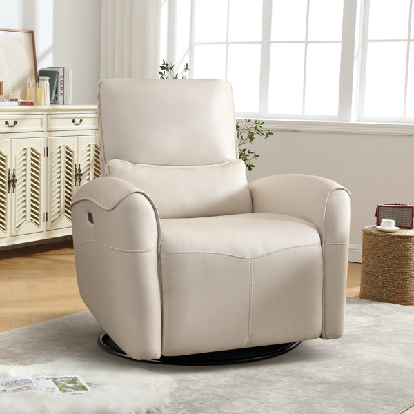 Latitude Run® 33.8" Wide Modern Comfortable Swivel And Rocker Power ...