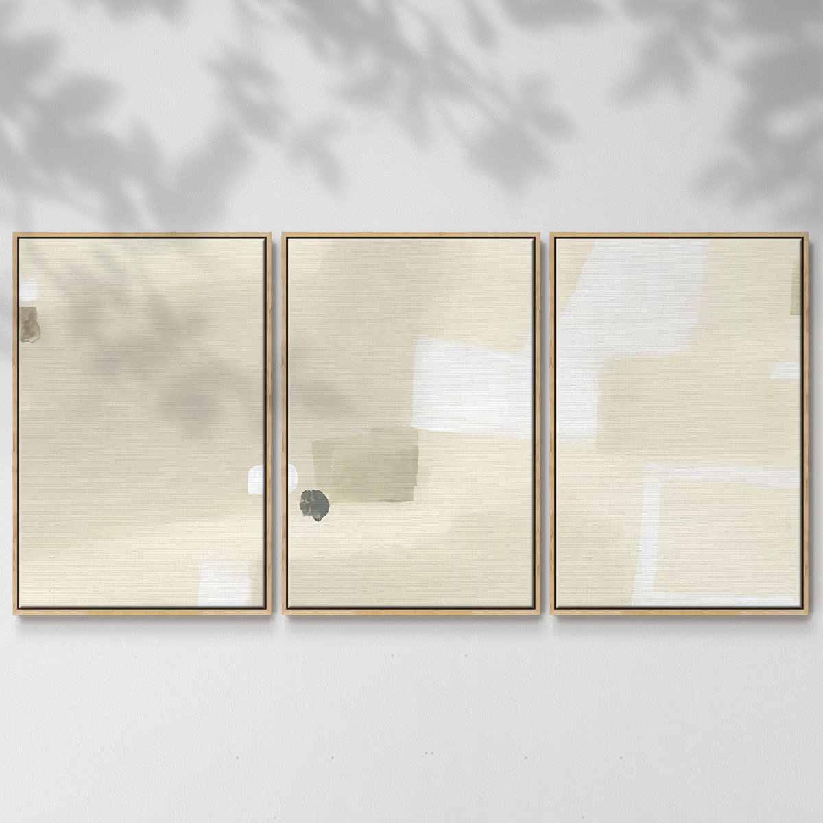 Wrought Studio™ Neutral Slip II - 3 Piece Floater Frame Print on Canvas ...