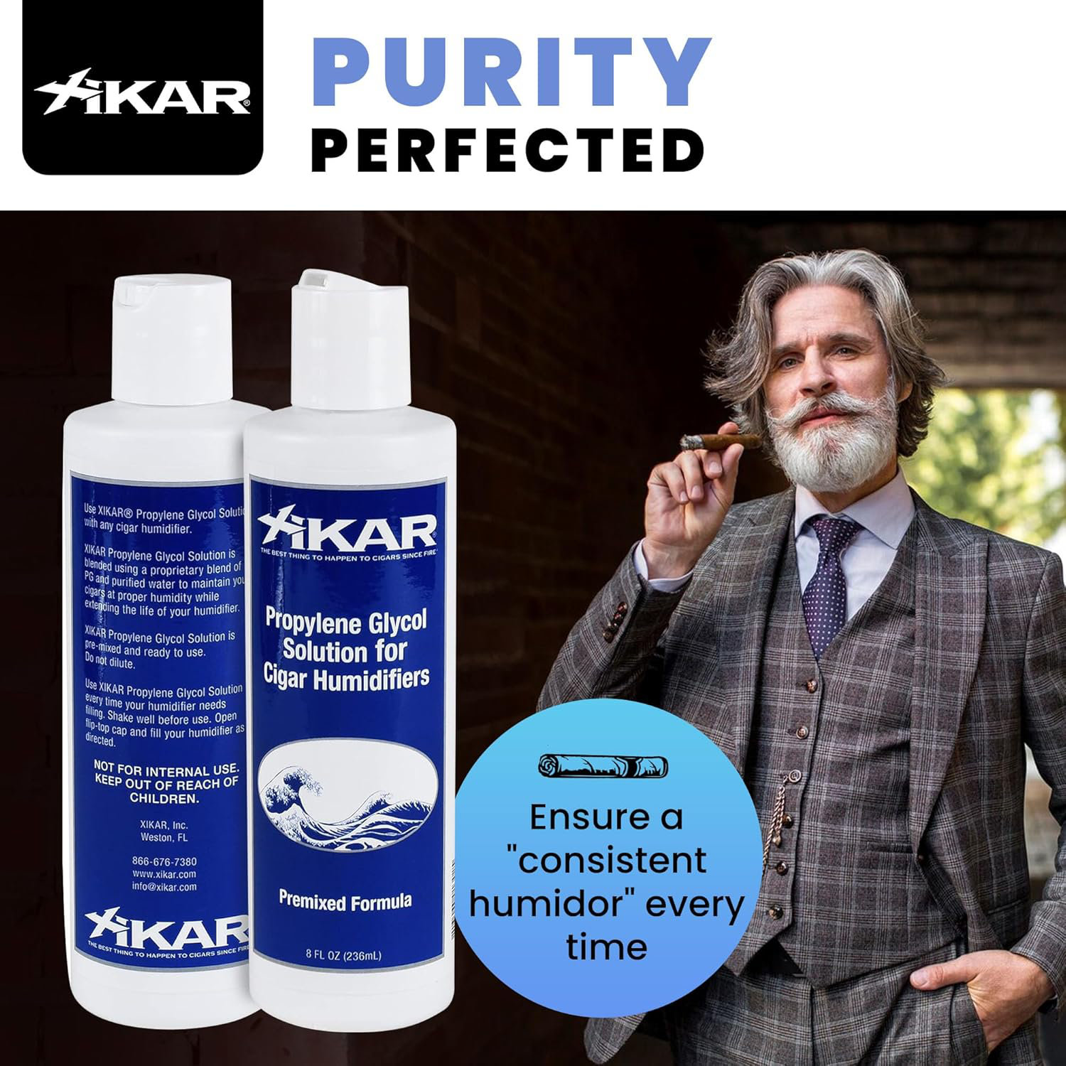 Xikar Cigar Humidor Solution for Humidification, 8oz | Wayfair