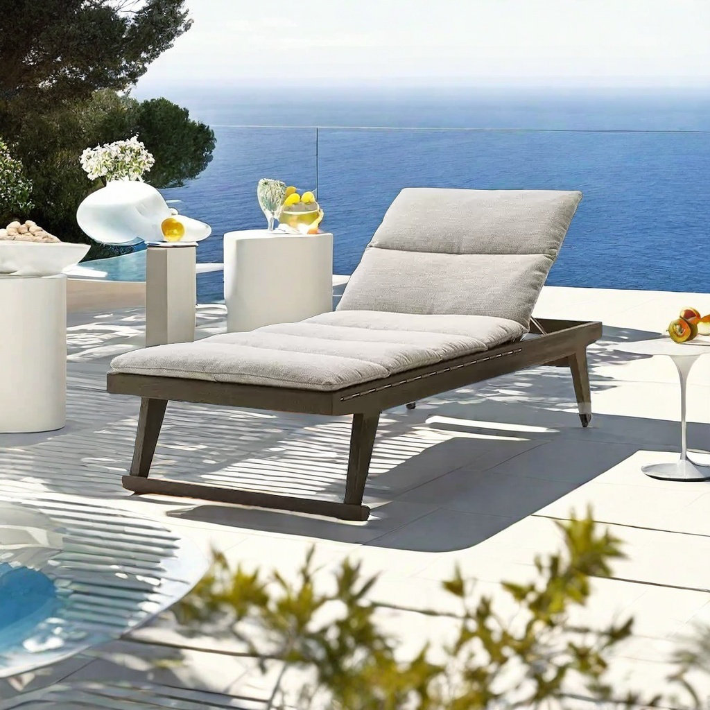 A Zoetic Home Outdoor Teak Sun Lounger with Stainless Steel Fram | Wayfair