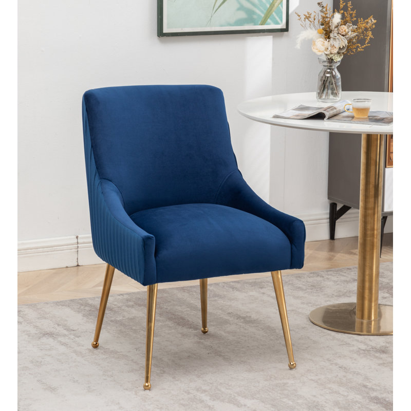 Everly Quinn Baudel Tufted Velvet Solid Back Side Chair & Reviews | Wayfair