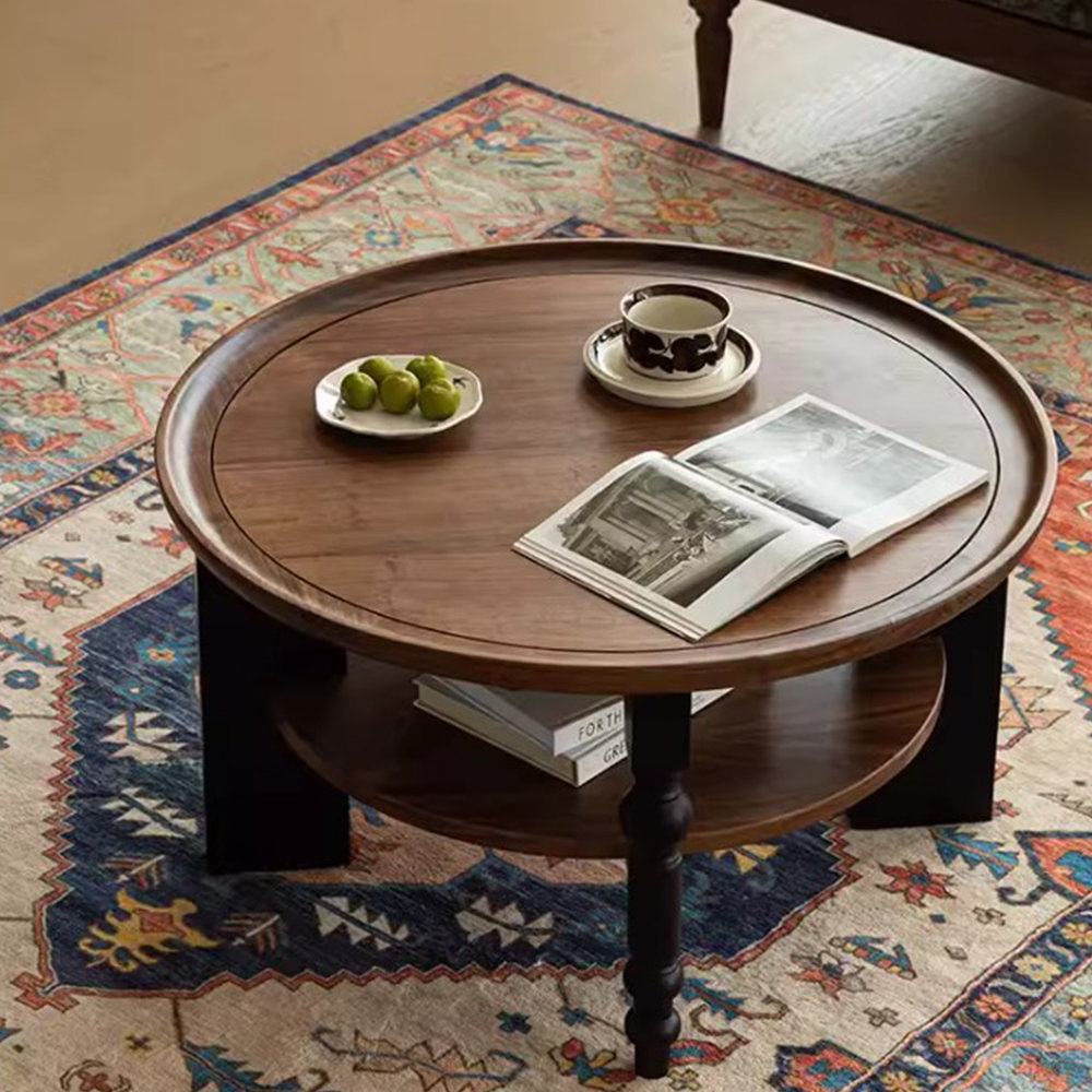 Aurora Craft Solid Wood Coffee Table With Retro Design Solid Wood ...