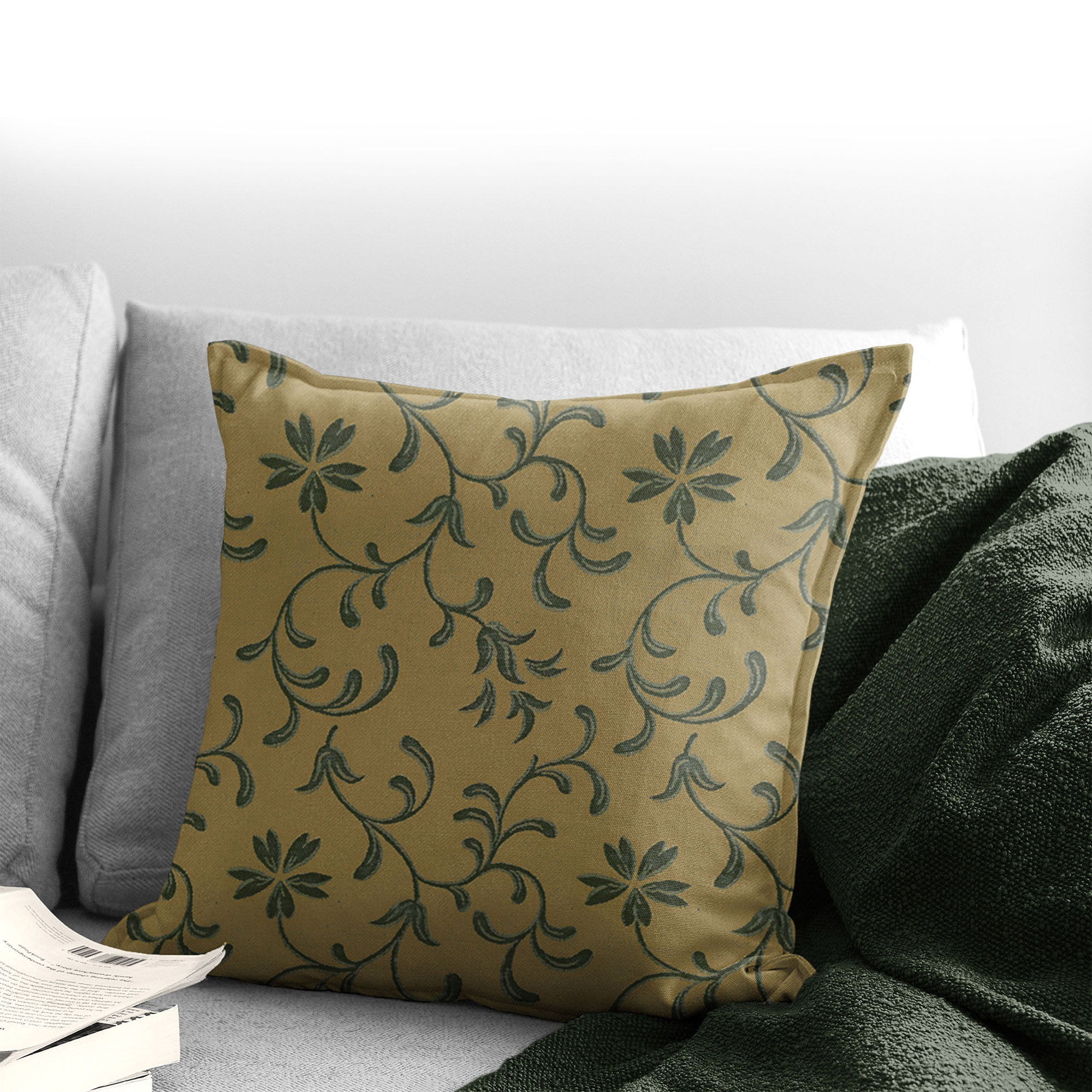 The Tailor's Bed Zeffa Cotton Blend Throw Square Pillow Cover & Insert ...