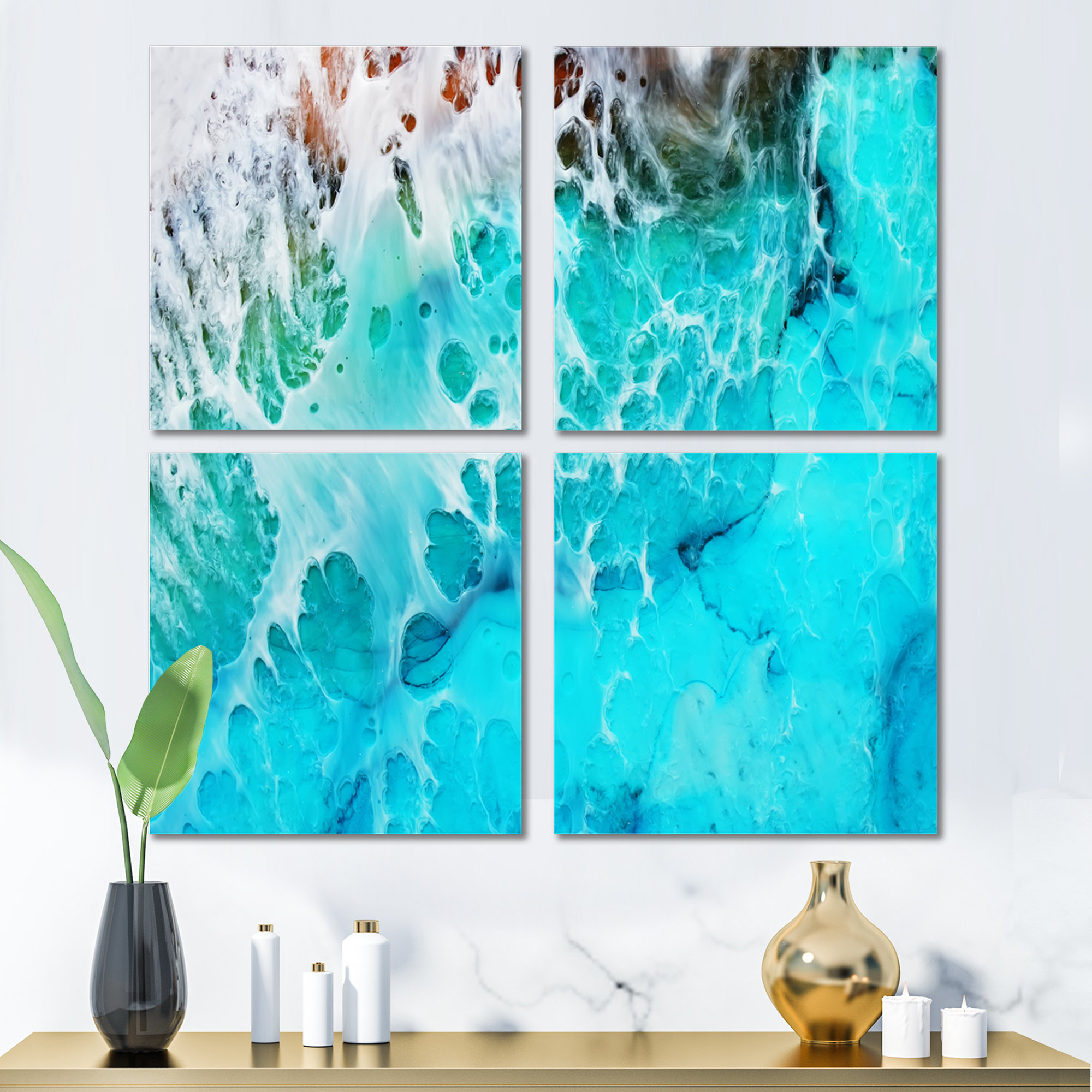 Rosecliff Heights Waves Epoxy Resin Art III - Modern Canvas Wall Art ...
