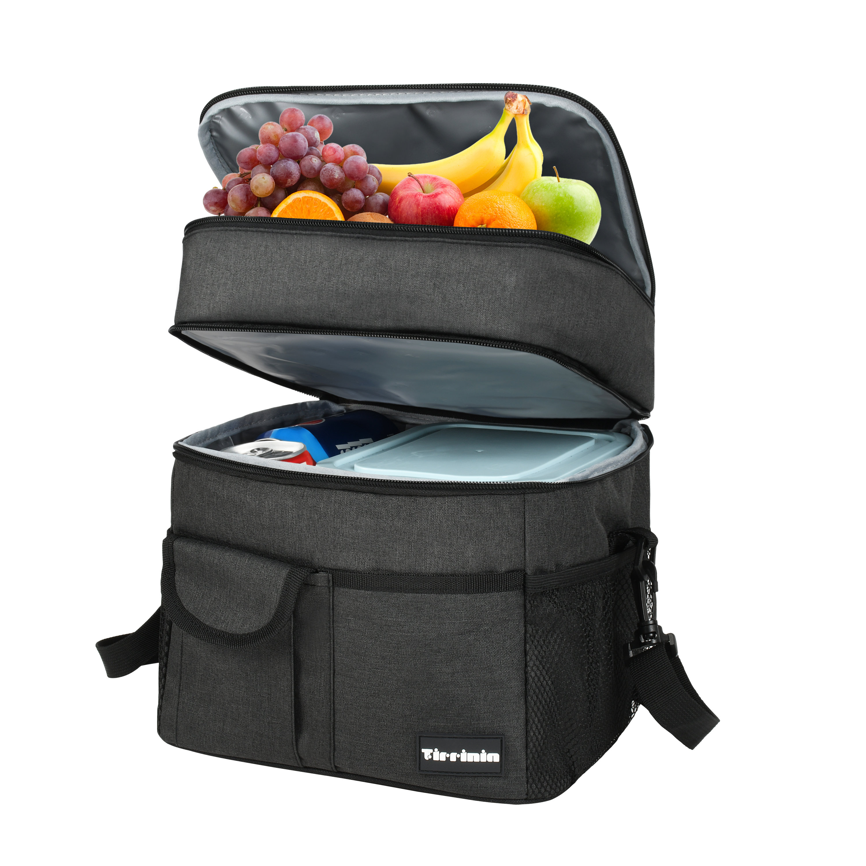 Tirrinia Double-Layer Lunch Box, Reusable Lunch Bag, Lunch Cooler Tote ...