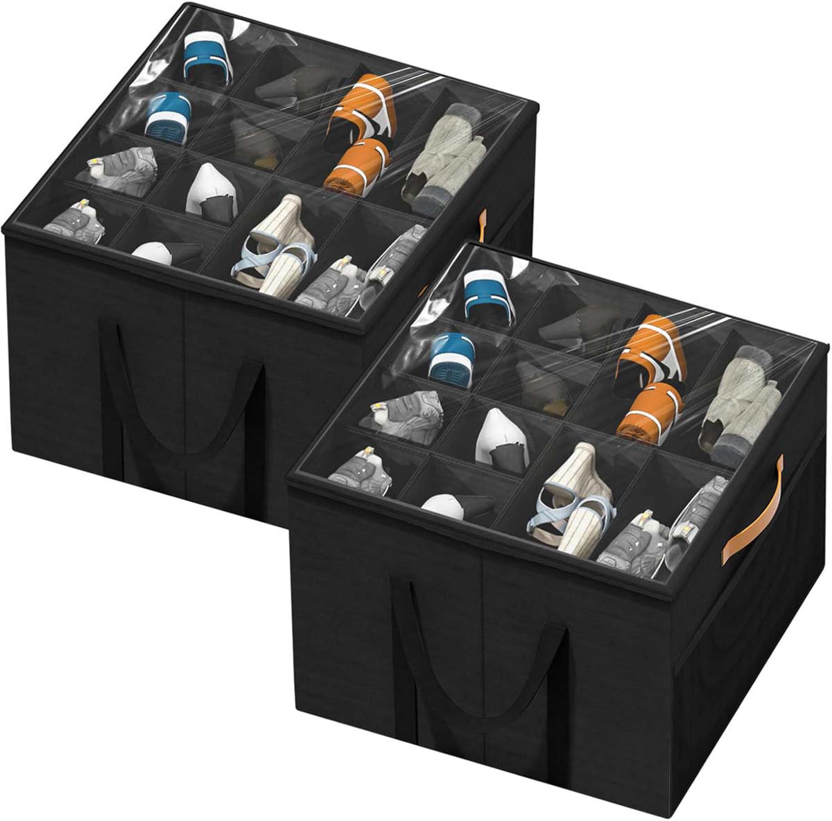 Latitude Run® Shoe Storage Organizer For Closet, Large Shoe Box Storage ...