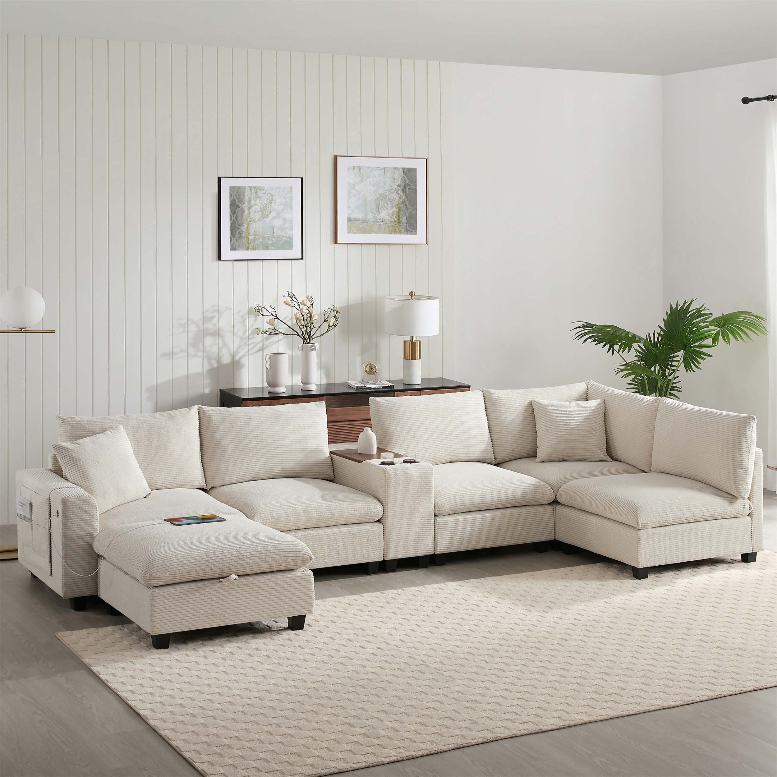 Latitude Run® Versatile And Functional Oversized Sectional Sofa With ...