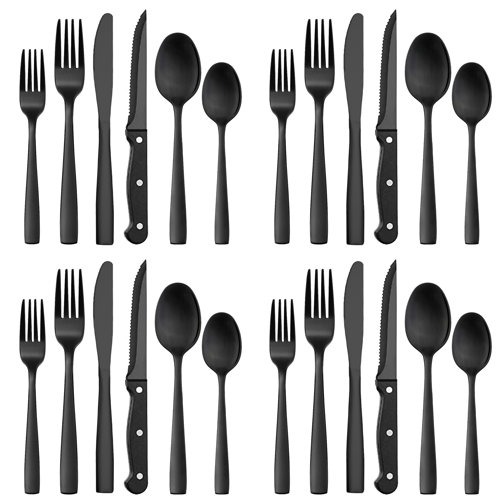 Black Flatware Sets & Black Silverware | From $30 Until 11/20 | Wayfair