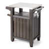 Keter Unity 40 Gal Patio Storage Grilling Bar Cart w/ Stainless Steel ...