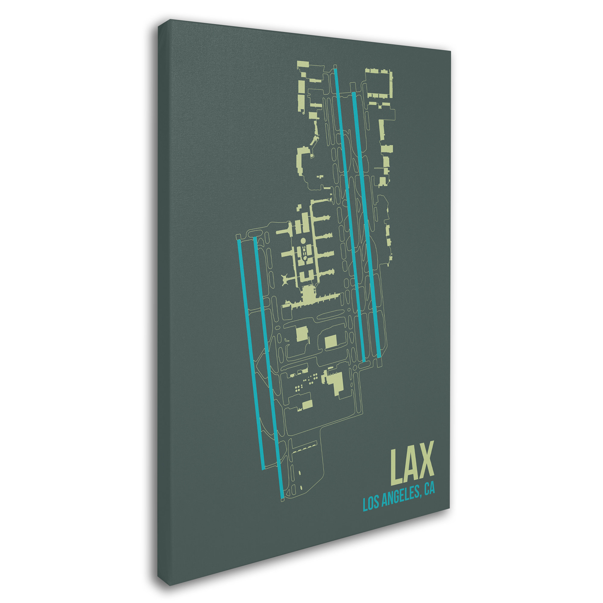 Trademark Fine Art 'LAX Airport Layout' Graphic Art Print on Wrapped ...