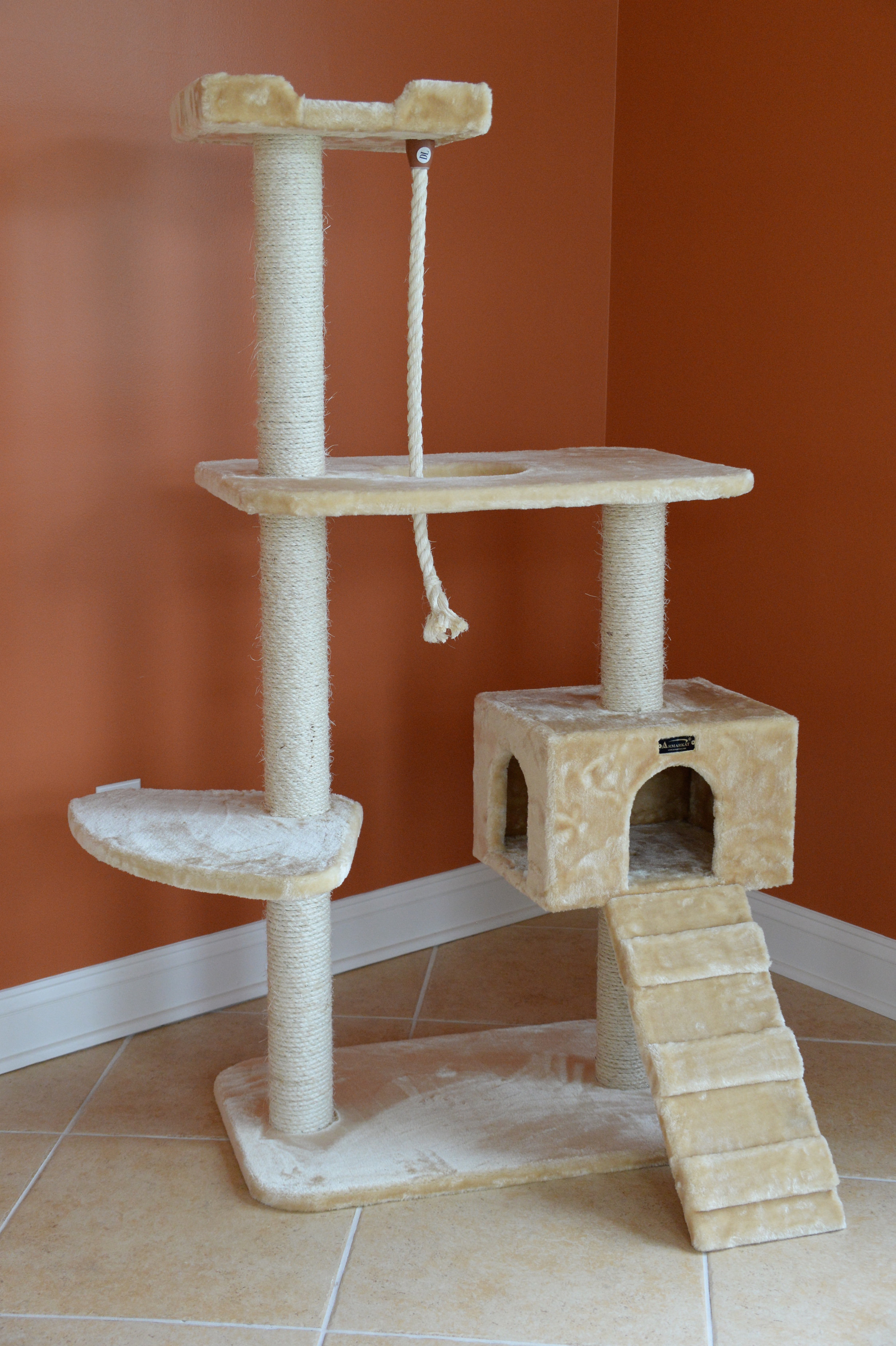Armarkat 58" Classic Natural Sisal Real Wood Cat Tree & Reviews | Wayfair