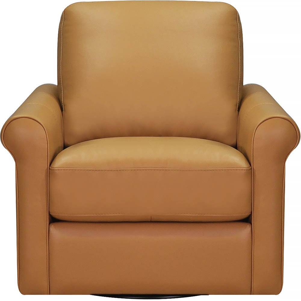 Hokku Designs Mayoworth Top Grain Leather Swivel Chair | Birch Lane