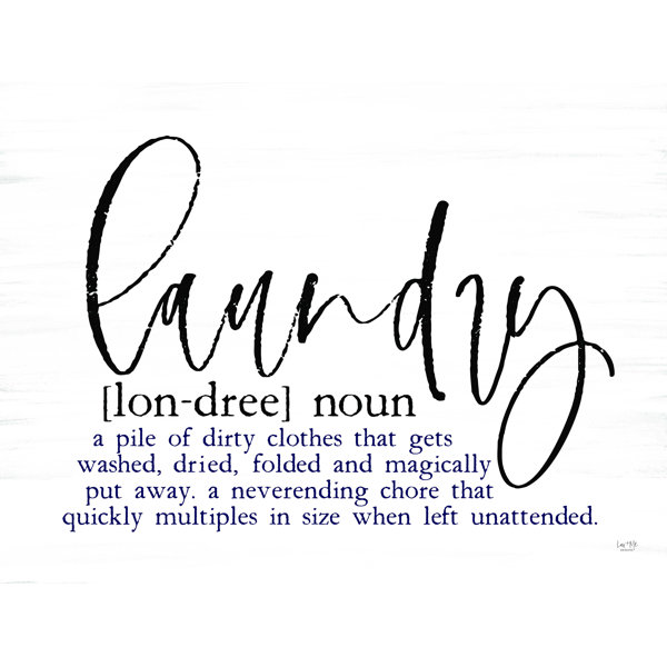 Trinx Laundry Definition On Canvas by Lux + Me Designs Print - Wayfair ...