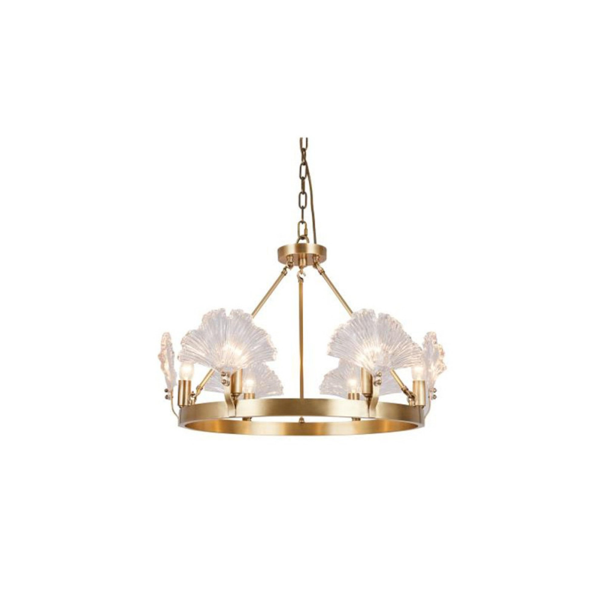 ALAN MIZRAHI LIGHTING Light Solid Brass Round Elyne Chandelier | Wayfair