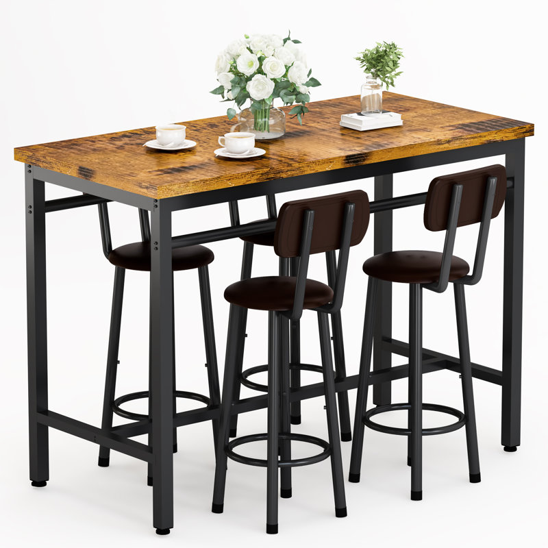 17 Stories Waal 4 - Person Counter Height Breakfast Nook Dining Set ...