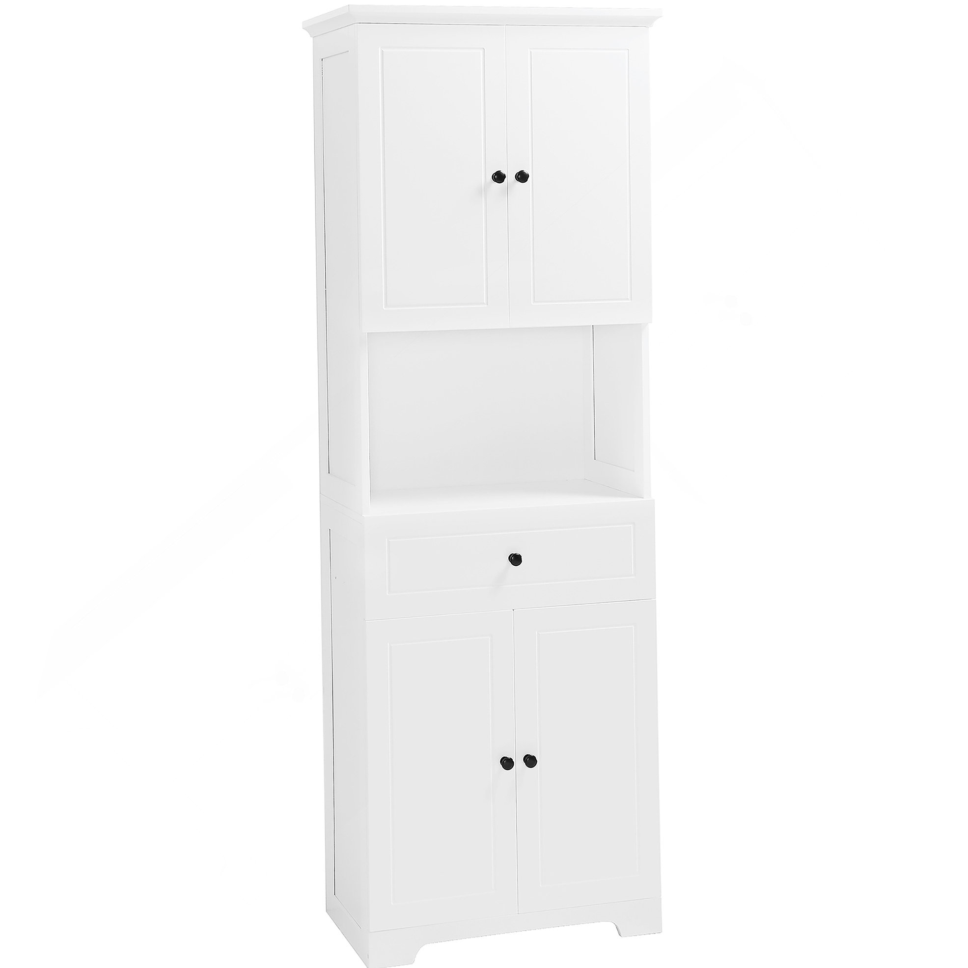 Dovecove Tall Bathroom Cabinet with Four Doors, Large Storage Space ...