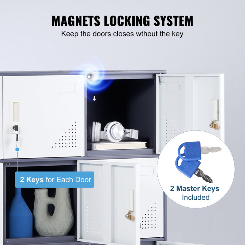 VEVOR Metal 3 - Tier 35.4'' Employee Locker with Built In Key Lock ...