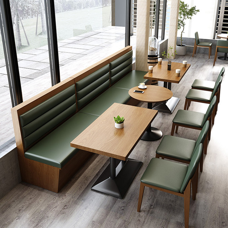 Visual card holder Retro Simple Restaurant Cafe Upholstered Benches ...