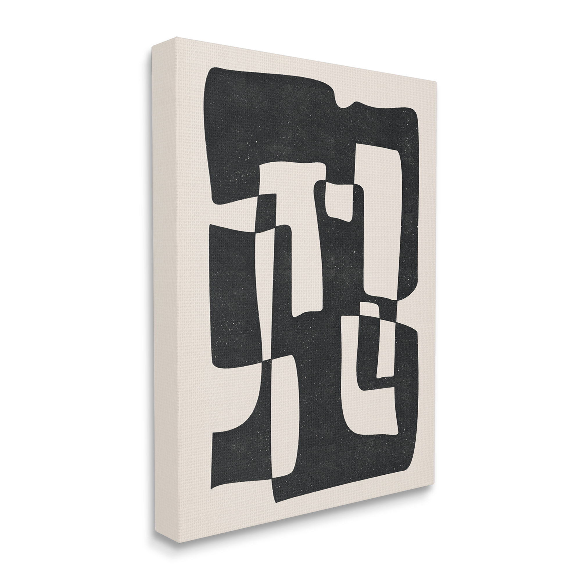 Latitude Run® Bold Blocked Abstract Layered Shapes - Wrapped Canvas ...