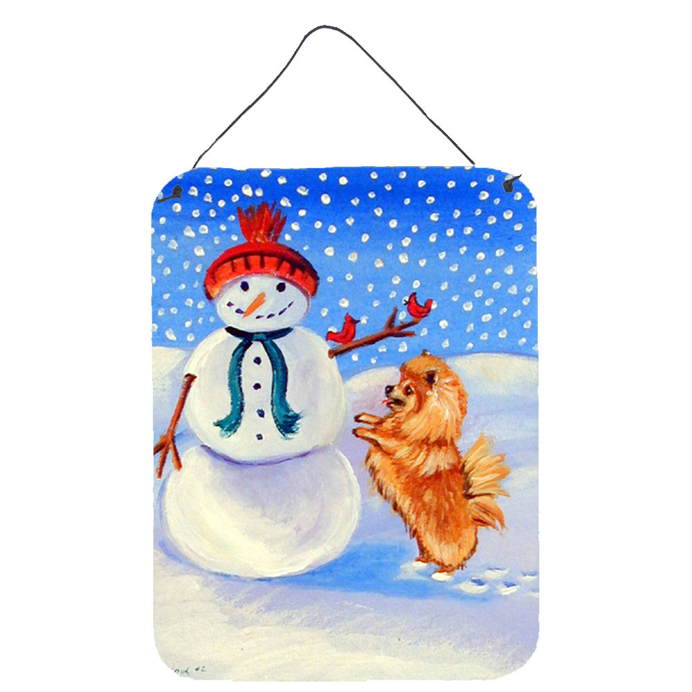 Caroline's Treasures Snowman with Pomeranian by Lyn Cook Painting Print ...