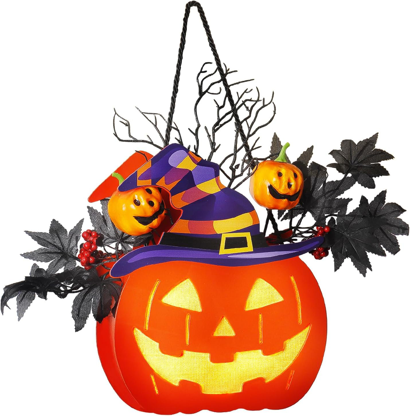The Holiday Aisle® Halloween Pumpkin Lantern Witch Hat Design Classic ...