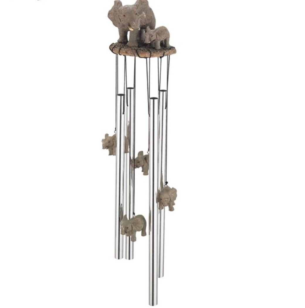 Arlmont & Co. Long Elephant Family Round Top Wind Chime - Wayfair Canada