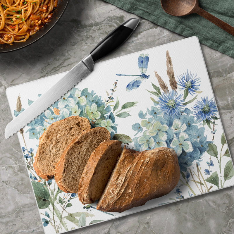CounterArt Bohemian Blue Tempered Glass Cutting Board | Wayfair