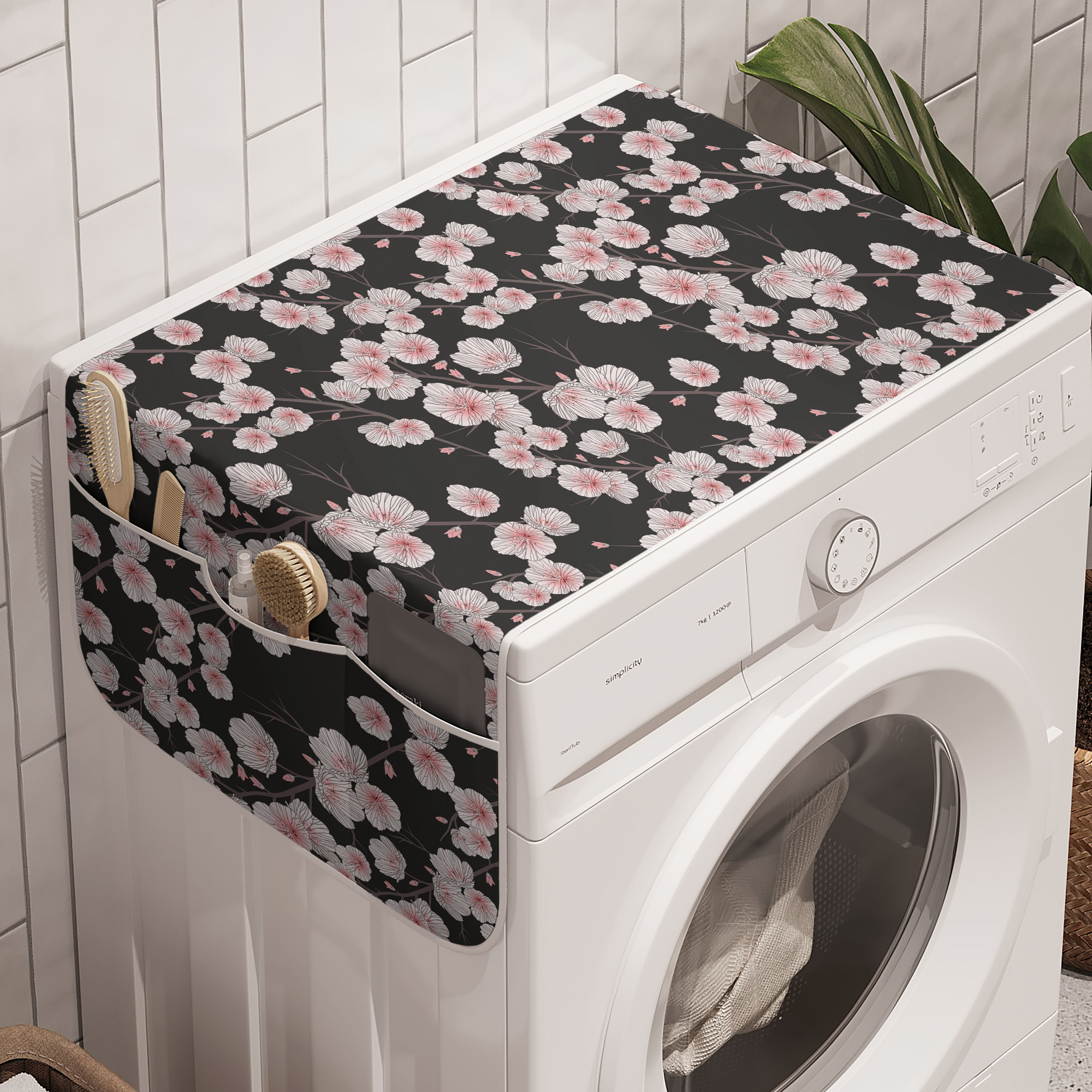 East Urban Home Cherry Blossom Washing Machine Organizer Pack of 2 47 ...