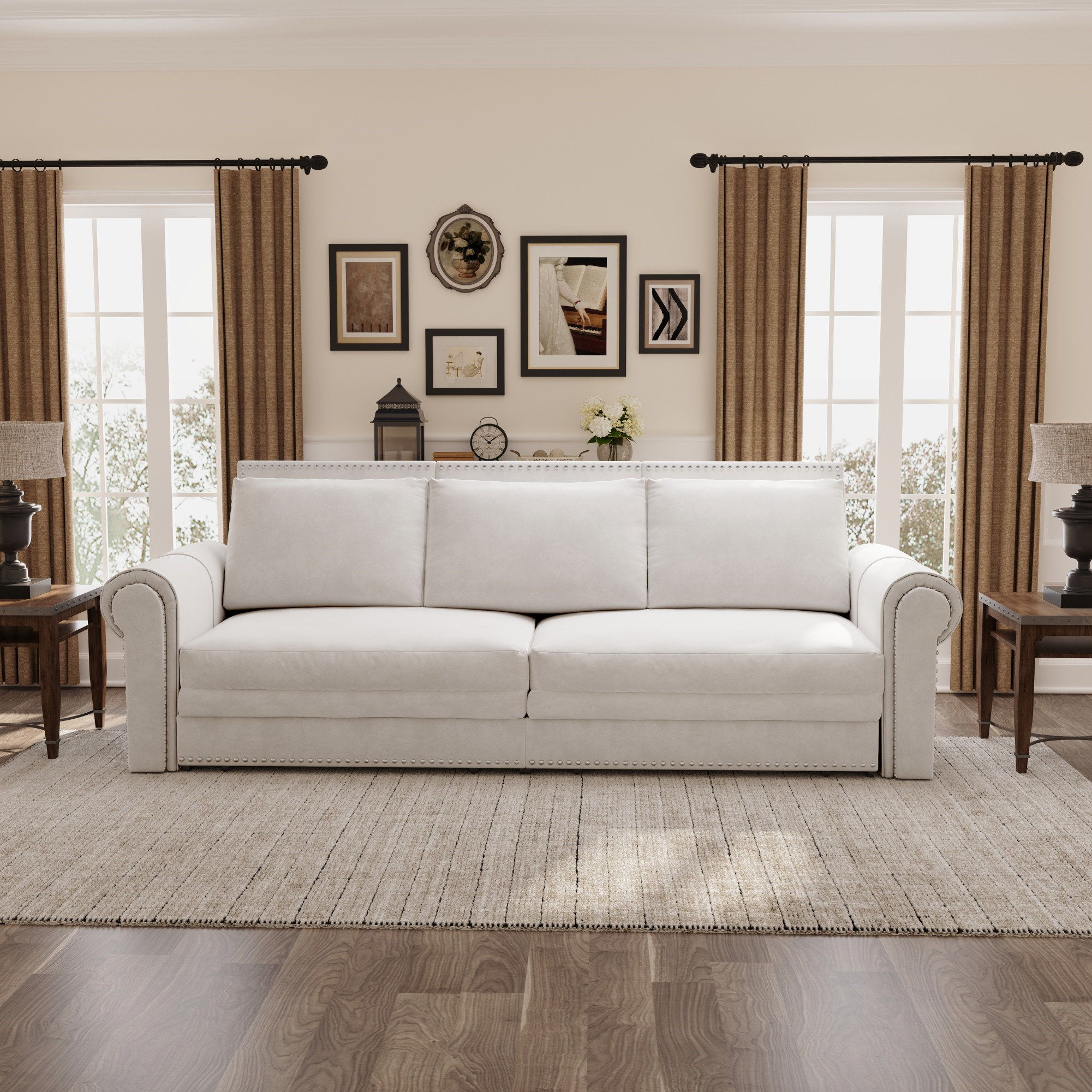 Rosdorf Park Sofa Bed, Sleeper Sofa With Nailhead Trim And Rolled Arm ...
