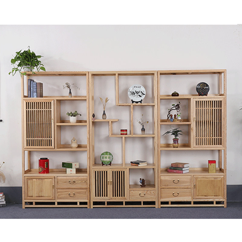 Parttlion New Chinese style living room solid wood bookcase | Wayfair