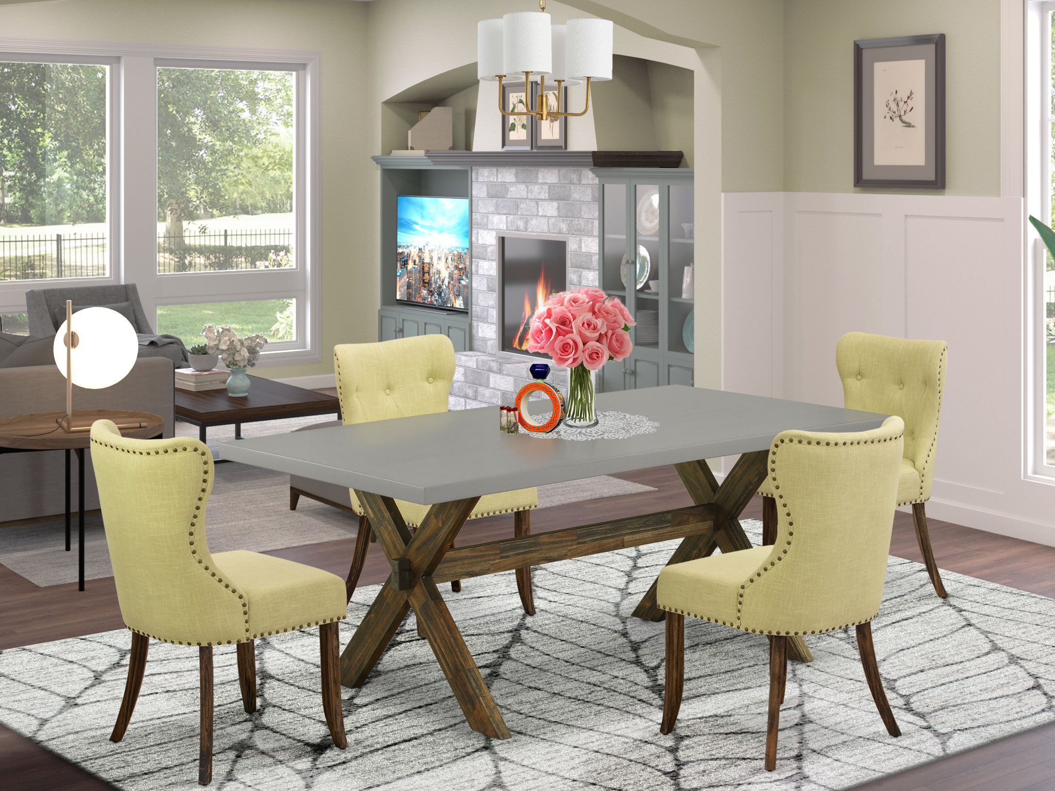Wildon Home® Aten 5 - Piece Trestle Dining Set | Wayfair