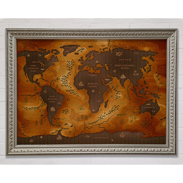Longshore Tides Ancient World Map - Single Picture Frame Art Prints ...
