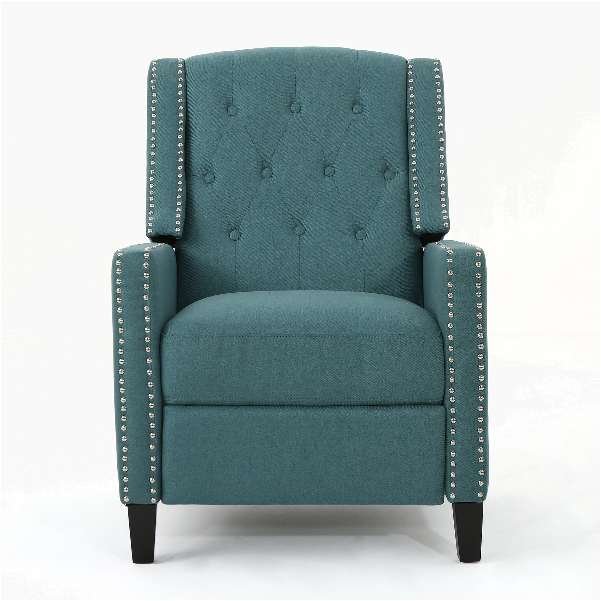 Red Barrel Studio® Classic Teal Fabric Push Back Chair | Wayfair