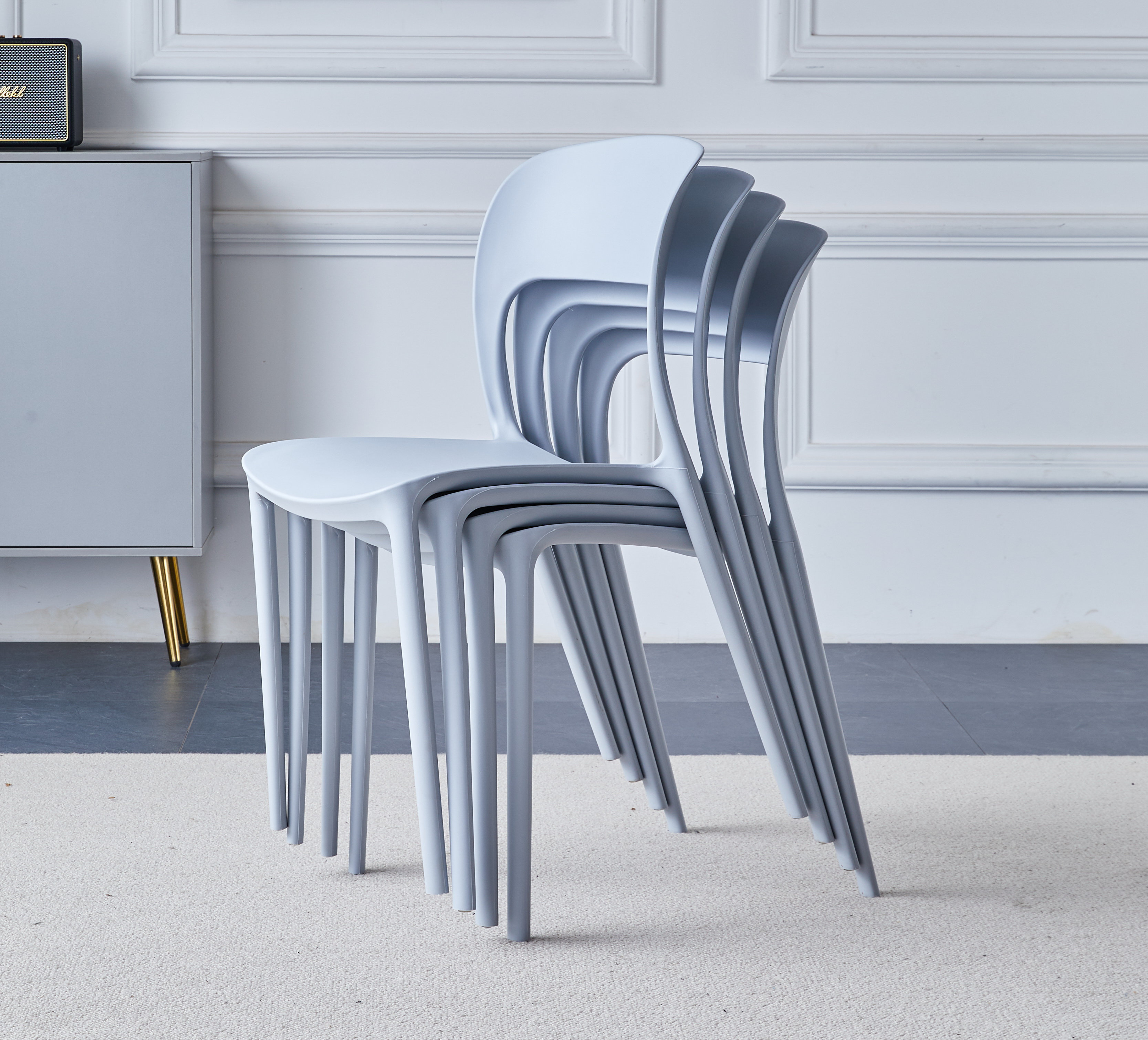 Ivy Bronx Stoker Stackable Plastic Chairs (CHA201) X 4 | Wayfair.co.uk